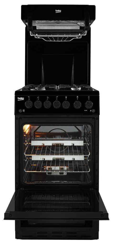 Beko KA52NEK 50cm Wide Gas Cooker with Eye Level Grill in Black | G ...