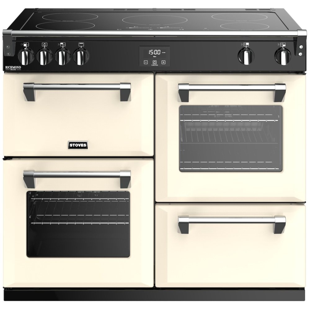 Stoves Richmond Deluxe S1000EI Cream 100cm Wide Induction Range Cooker ...