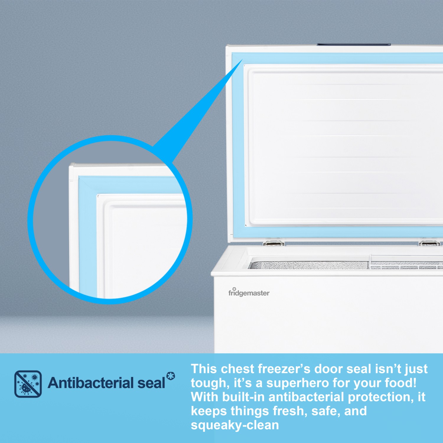 Fridgemaster MCF96E 55cm Wide 96L Winter Guard Chest Freezer in White ...