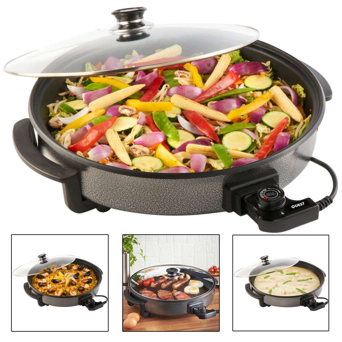 Quest 35500 Electric Frying Pan | Slow Cookers | Compact Cooking ...