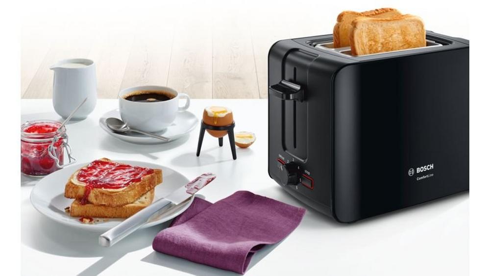Bosch TAT6A113GB Comfortline 2 Slice Toaster in Black with Integrated ...