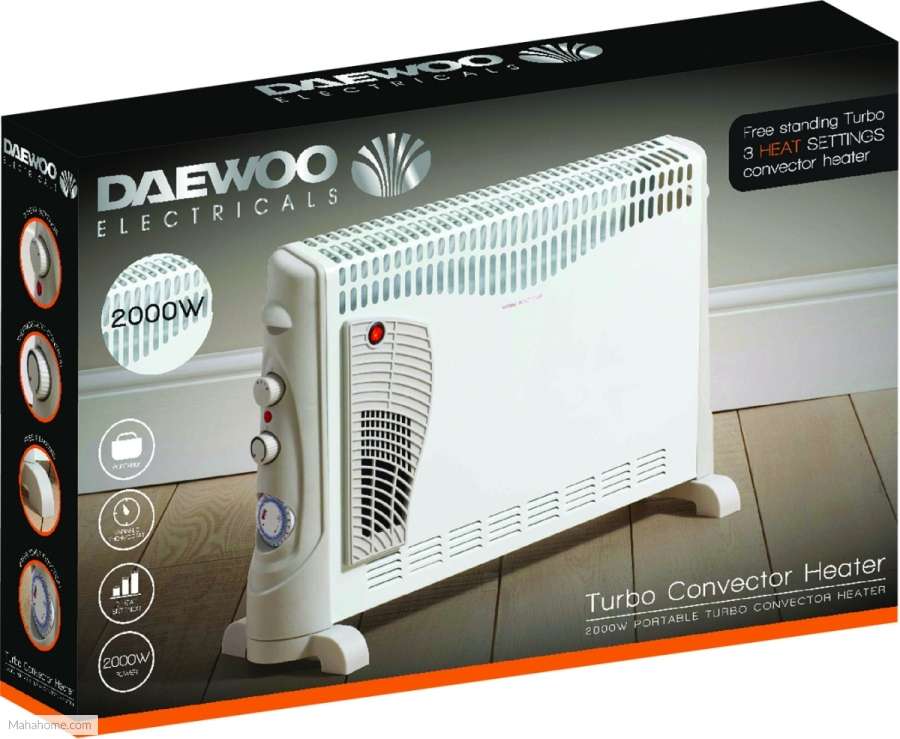 Daewoo HEA1137GE 2kW Fanned Convector Heater with Timer | G Craggs Ltd