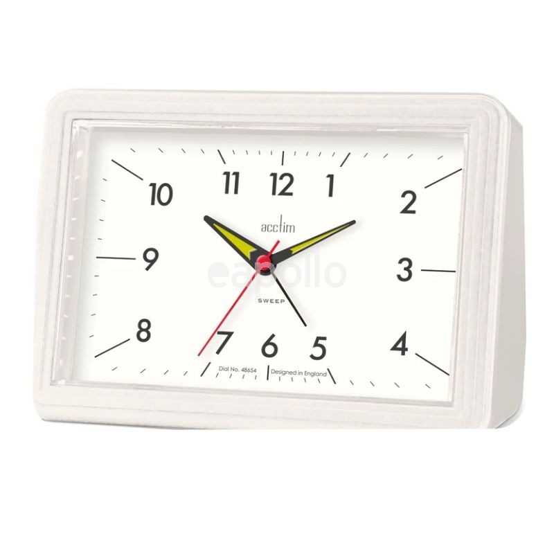 Acctim Drake Buttermilk Rectangle Analogue Bedside Alarm Clock 16322 ...