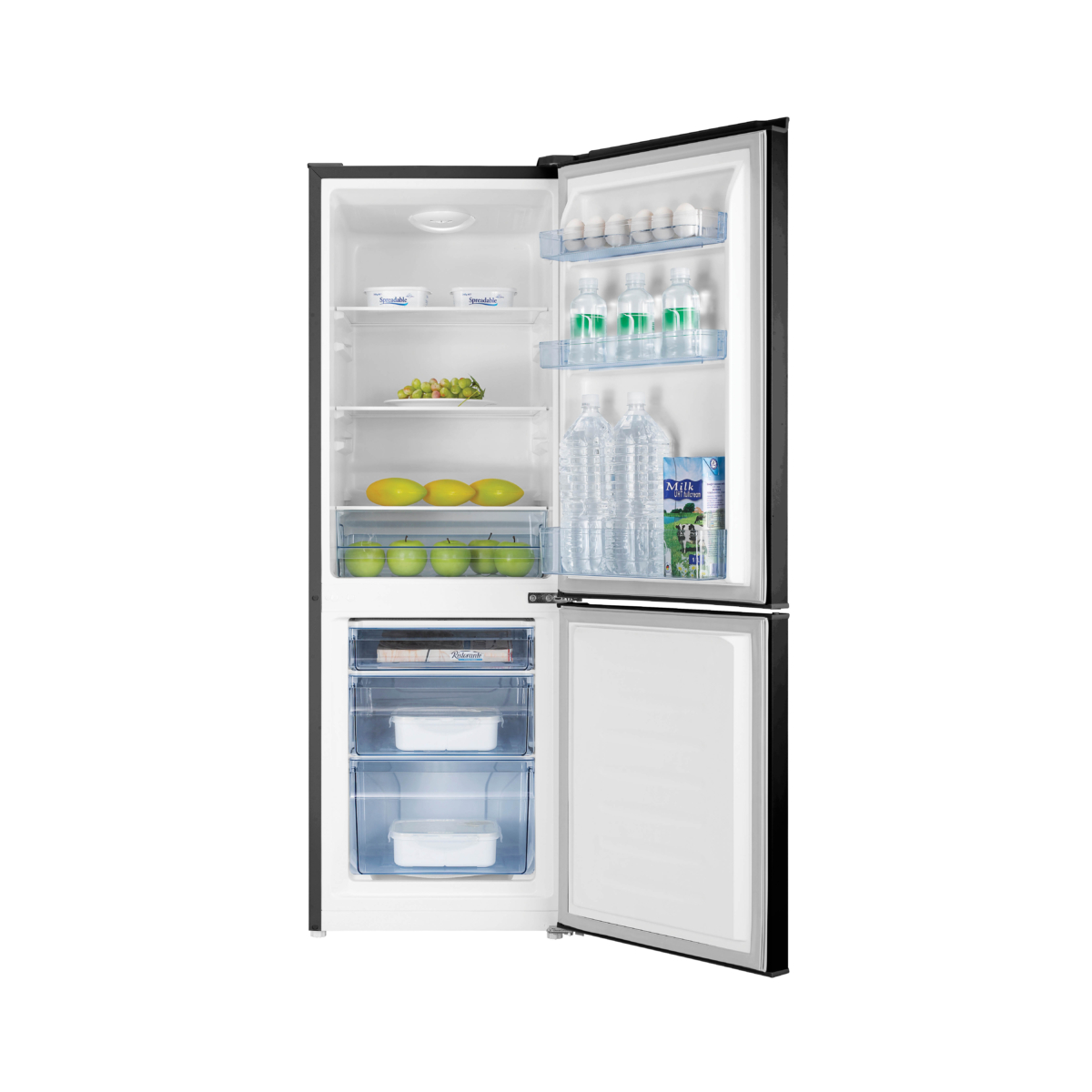 Fridgemaster MC50165B 143cm Tall Fridge Freezer in Black | 50cm Wide ...
