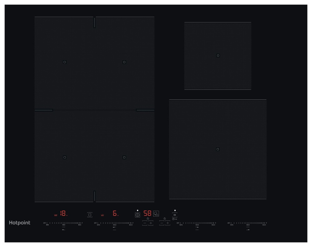 Hotpoint ACO654NE ActiveCook 65cm Wide 4 Zone Induction Hob | Induction ...