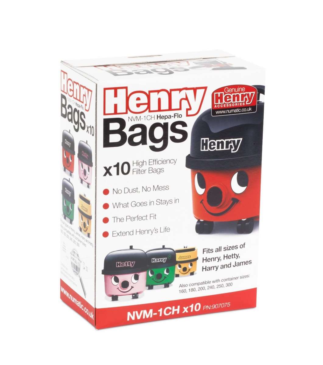 numatic, henry, vacuum bags, pack of 10 | Gillmans
