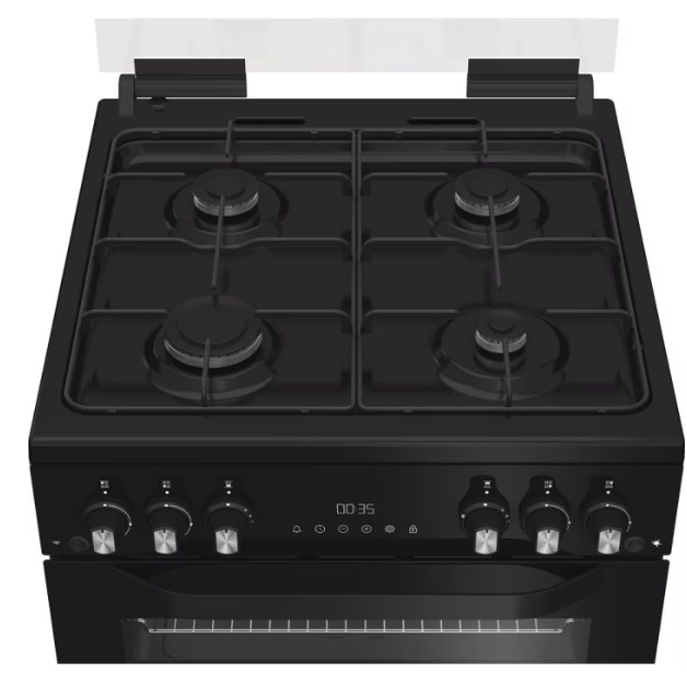 Hotpoint HDG6GDCB1 60cm Lidded Gas Double Oven Cooker in Black | Gas ...